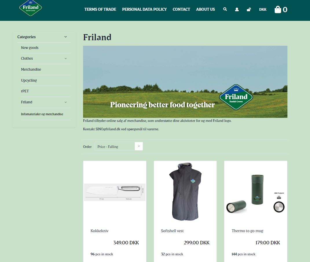 Frilands leverandører får ny webshop - Danish Crown